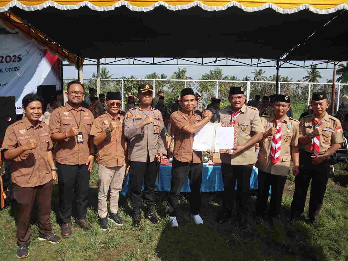 Bentuk Saka Adhyasta Pemilu, Bawaslu Lombok Utara dan Kwarcab Pramuka ...