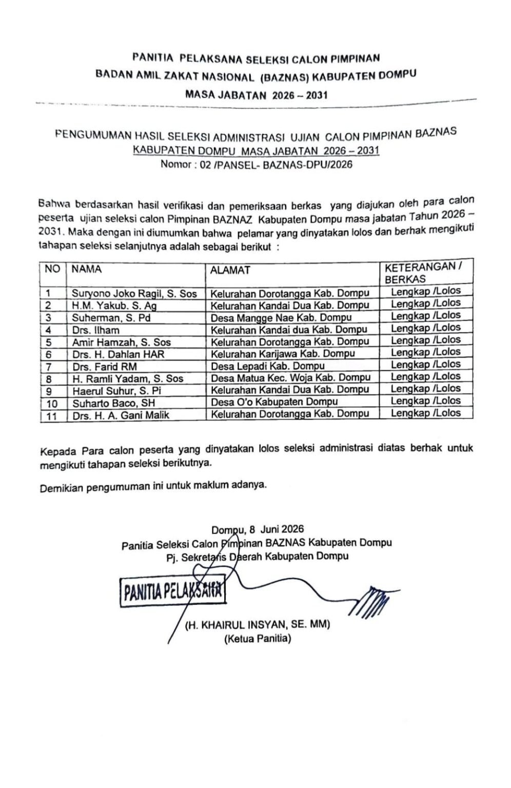 Khairul Insyan Masih Tandatangan Dokumen sebagai Pj Sekda Dompu ...